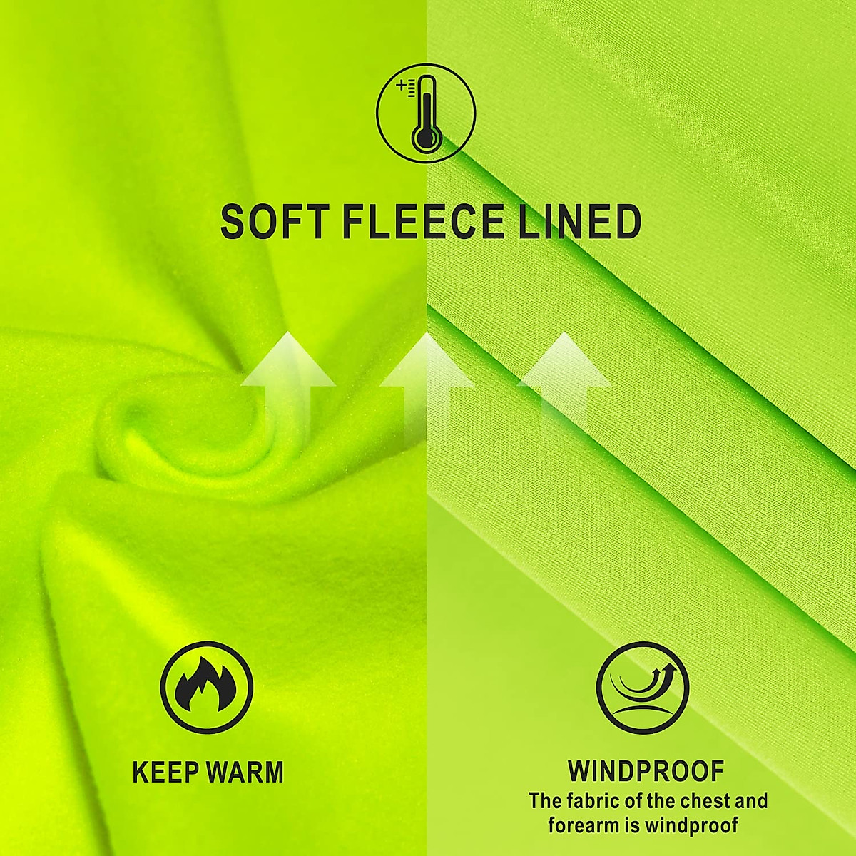 qualidyne Men's Winter Cycling Jacket Thermal Fleece Lined Bicycle Biking Jacket Cold Weather Windproof Softshell Windbreaker