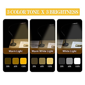 ORIEMARS USB Reading Light, Laptop Light,Keyboard Light for Computer Adjustable Gooseneck, 3 Color x 3 Brightness USB Lamp/1pc + 3pcs Mini LED Lights (1 + 3)