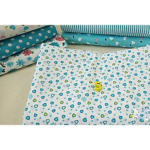 Egurs 7pcs/set Cotton Fabric For Sewing Quilting Patchwork Home Textile Pink Series Tilda Doll Body Cloth - Lake Blue Series 50 50