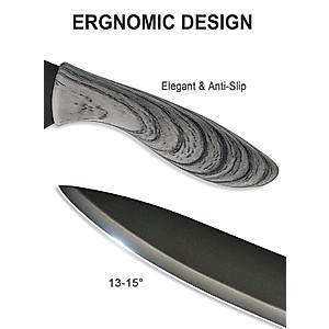 EUNA 9 Piece Kitchen Knife Set, Sharp Chef Knives Stainless Steel Cooking Knife Set (Included : 5 PCS Kitchen Knife Set and 4 PCS Steak Knife Set with 2 Gift boxs)