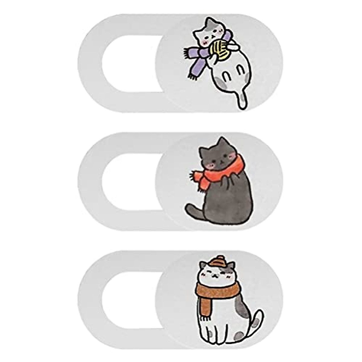 SOLUSTRE Laptop Stickers 3pcs Webcam Cover Slide Camera Cover Cat Pattern Privacy Cover for Laptop Tablet Smartphone Notebook Webcam Computer Camera Phone Cover Style 1 Laptop Camera Cover Slide