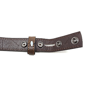 BC Belts Womens Thin Leather Belt Strap with Vintage Distressed Texture 1" Wide with Snaps (Dark Brown-XS)