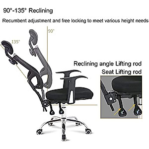 MayNuo Chair Lifting Swivel Chair Office Desk Chair Mesh Backrest Ergonomic Computer Chair Leisure Chair Cushion Chair Game Chair/Blue