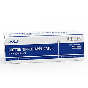 JMU Medical Cotton Swabs 6 Inch, 500Pcs Non-Sterile Cotton Tipped Applicators