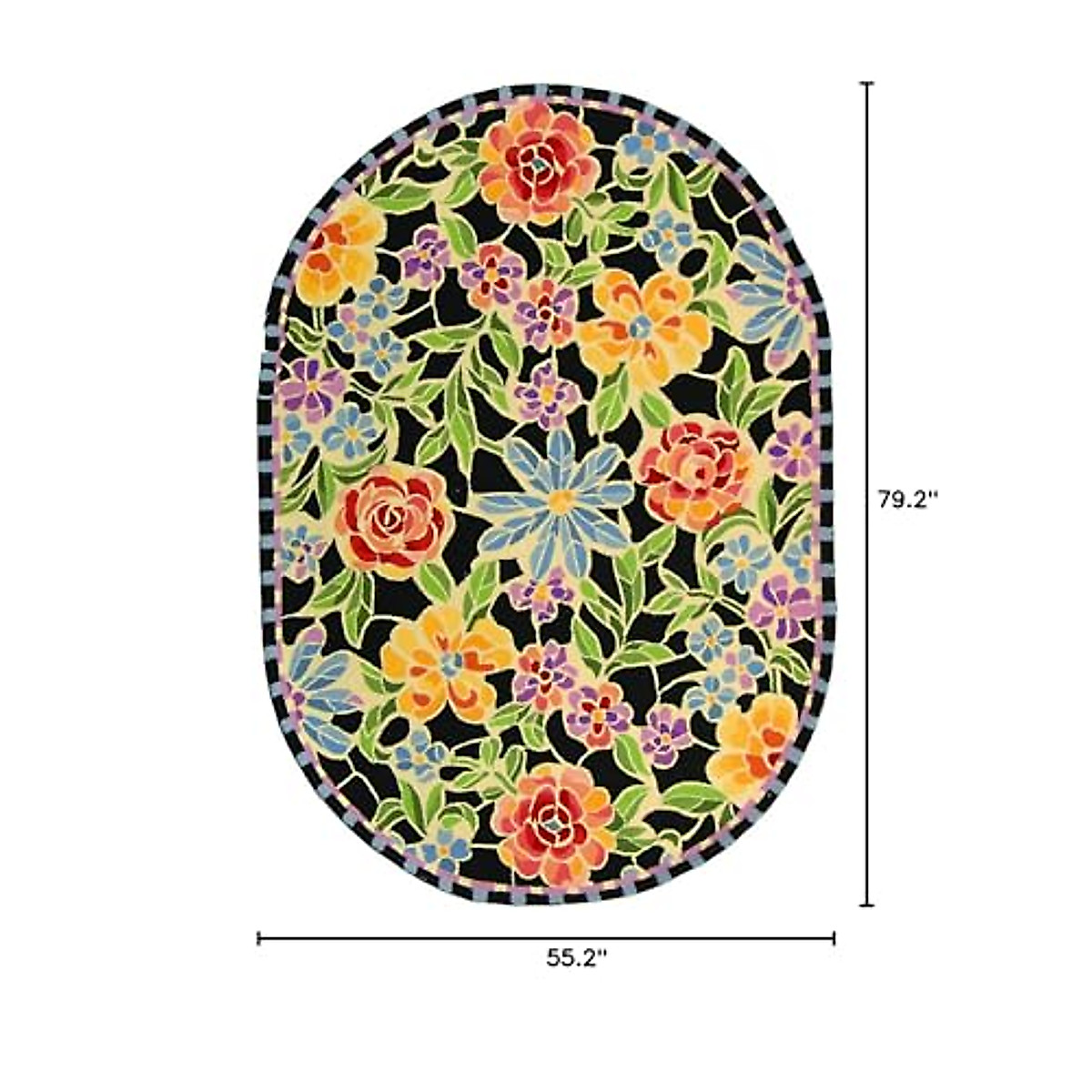 SAFAVIEH Chelsea Collection Area Rug - 4'6" x 6'6" Oval, Black, Hand-Hooked French Country Wool, Ideal for High Traffic Areas in Living Room, Bedroom (HK214B)