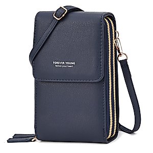 Women Crossbody Wallet Purse with Phone Holder Lightweight Touch Screen Bag Purse PU Leather RFID Blocking Purse