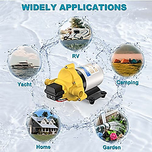 CircleRiver Premium RV Fresh Water Pump 3.5GPM 45PSI 12V DC Self Priming Diaphragm Water Pump for RV Quiet Water Pump with Pressure Switch for Yacht, Marine [Upgrade]