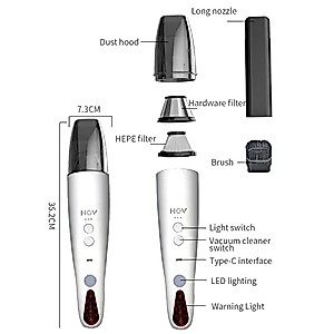 DQR HGV Handheld Mini Car Vacuum Cleaner Absorbing Pressure 150W 15000pa Rechargable in-car HEPA Filtration Car Vacuum (White)