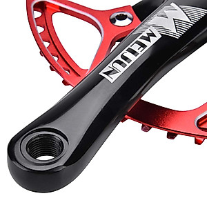 Dioche Crankset, Single Speed Crankset Mountain Bike Aluminum Alloy Hollow Integral Mountain Bike Crankset Arm Speed Fixed Gear,Easy to Modify Single Crank Set