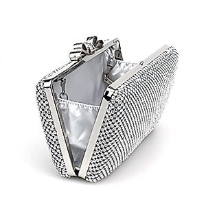 SEIJY Bow Metal Evening Bags with Diamonds Day Clutch Party Shoulder Chain Handbags Purse (Color : E, Size : 1)