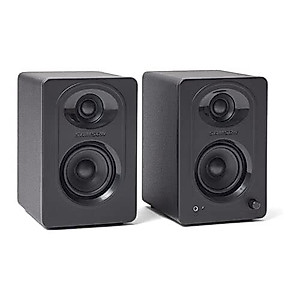 Samson SAM30 3-Inch Powered Studio Monitors Pair Featuring Polypropylene Woofer and 3/4-inch Silk-Dome Tweeter in MDF with Textured Vinyl Covering (Black)
