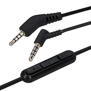kwmobile Headphone Cable for Bose Quietcomfort 3-150cm Replacement Cord with Microphone + Volume Control - Black