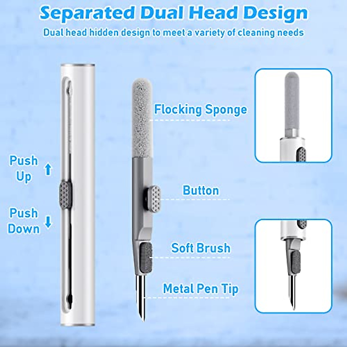 Cleaner kit for Airpods, Airpod Pro Cleaning Pen Soft Brush for Airpods Pro 1 2, 20pcs Earbuds Cleaning kit for Phone Charging Port,Earphones,Earbuds, Laptop,Smartwatch,Camera Lens