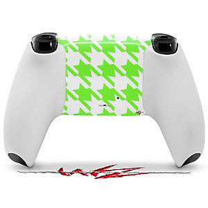 WraptorSkinz Skin Wrap compatible with Sony PS5 DualSense Controller Houndstooth Neon Lime Green (CONTROLLER NOT INCLUDED)