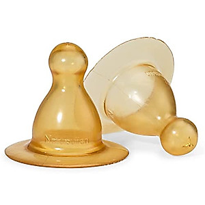 Natursutten Replacement Slow-Flow Bottle Nipples for Glass Baby Bottles - Eco-Friendly, BPA-Free Natural Rubber Nipples for Natursutten Baby Bottles - Made in Italy - 2 Pack