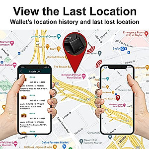 Anti-Lost Bluetooth Wallet Tracker & Finder GPS Position Locator Mens Slim Minimalist trackable Cool Leather Wallet Credit Card Holder Gifts with Box