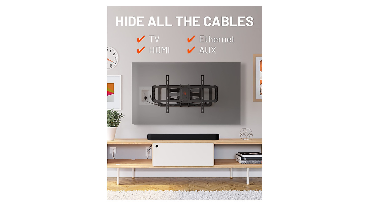 ECHOGEAR Wall TV Cord Hider Kit for Seamless Cable Management