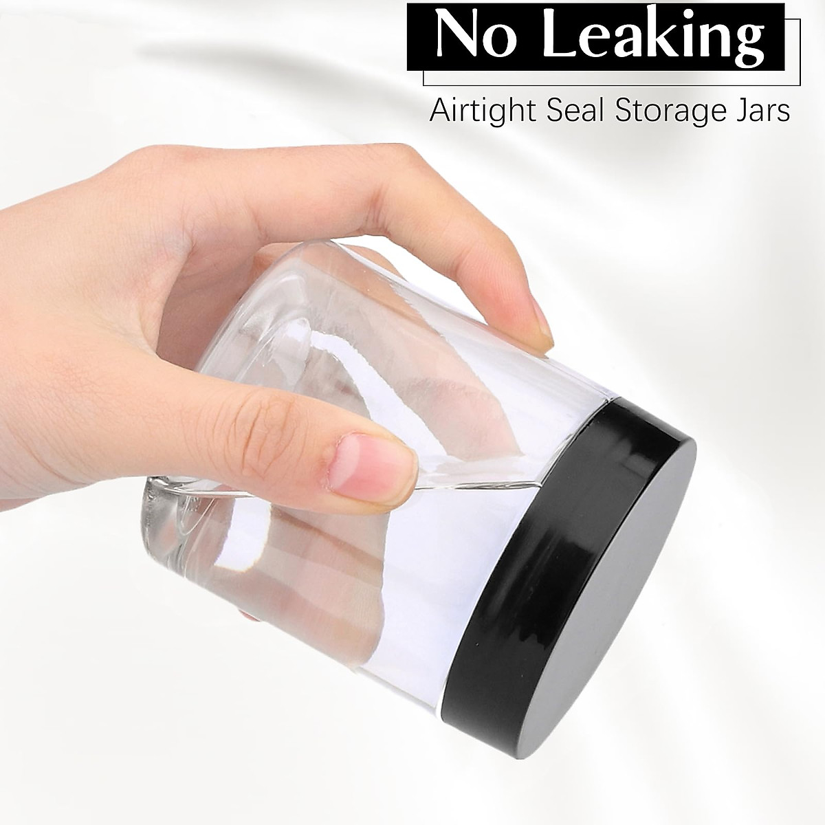 TUZAZO 8 Oz Plastic Container Jars with Lids and Labels BPA Free, Empty Round Clear Cosmetic Containers Plastic Slime Jars for Lotion, Cream, Ointments, Body Butter, Makeup, Travel Storage (12 Pack)