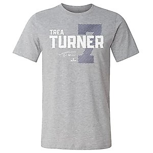 500 LEVEL Trea Turner Shirt (Cotton, Large, Heather Gray) - Trea Turner Philadelphia Type Number WHT