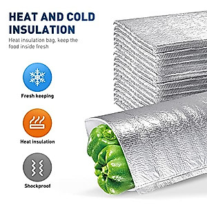 20Pcs Reusable Insulation Bags, 11.8x7.8inch - Thermal Box Liners, Metalized Box Liners for Lunch Box Shopping Bag Insulation Lining Waterproof Insulation Package
