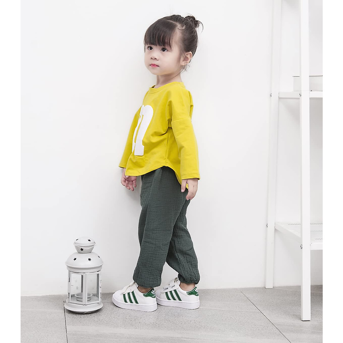 BULINGNA Cute Toddler Kids Baby Boy Girl Casual Eelastic Harem Long Pants Bloomers (Green, 3-4 Years)