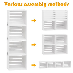 Timy 4-Tier Adjustable Kids Bookshelf Wood Book Storage Toy Storage Organizer Practical Book Storage Rack for Bedrooms Study Rooms Playrooms