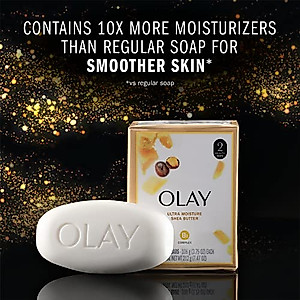 Olay Moisture Outlast Ultra Moisture Shea Butter Beauty Bar with Vitamin B3 Complex, 3.17 oz, (Pack of 12)