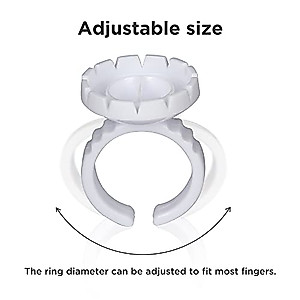 BEYELIAN Glue Rings, 100 Pcs Lash Glue Cups, Lash Extension Supplies, Lash Glue Holder for Volume Lashes Fan