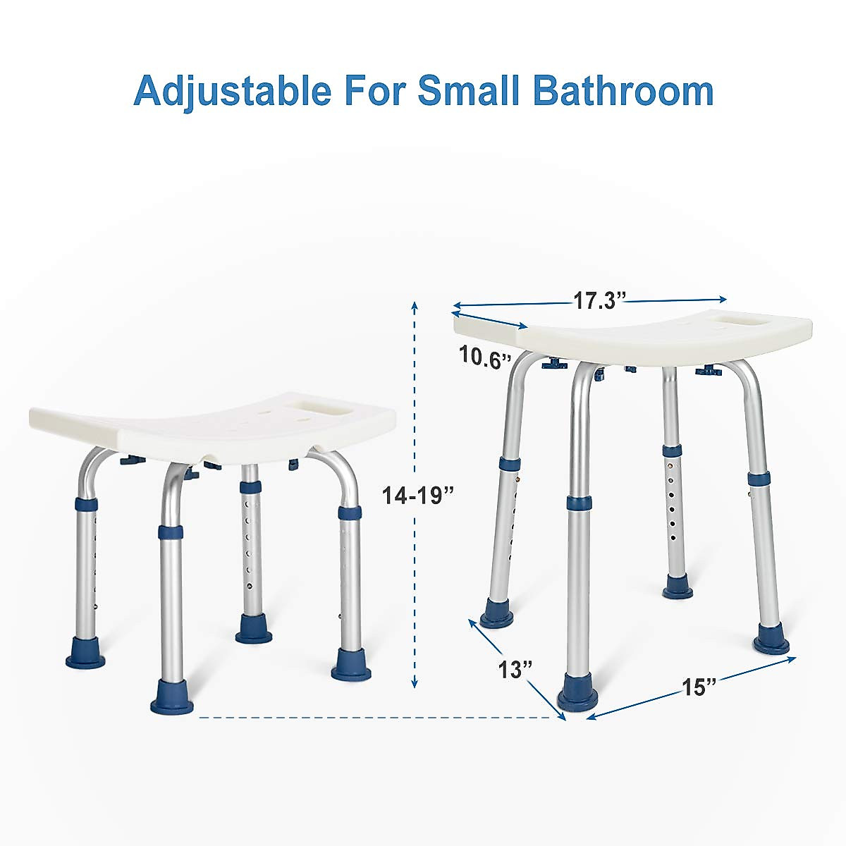 Zler Shower Chair, Adjustable Shower Seat 300lb, Medical Tool Free Shower Chair for Bathtub, Heavy Duty Shower Stool, Bath Seat Bench for Elderly, Senior, Handicap, Disabled