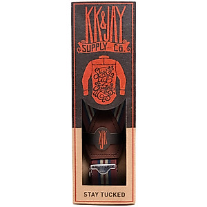 KK & JAY ORIGINAL Premium Stay Tucked Shirt Stays - "Freetown" Striped (Crimson/Navy)