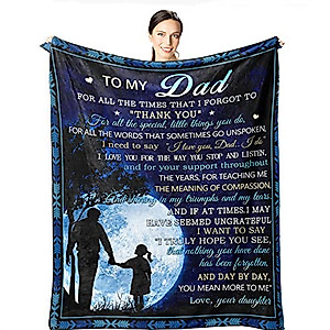 Wisegem Dad Gifts from Daughter - Dad Blanket from Daughter 50"x40" - Birthday Gifts for Daddy - Gifts for Dad Who Wants Nothing - Father Gifts - Best Dad Ever Present Ideas