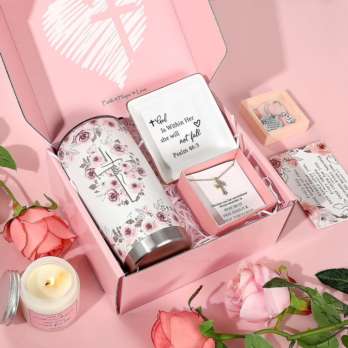 Christian Gifts for Women - Religious Gifts for Women - Inspirational Christian Gifts Set for Women Friend, Mom, Grandma, Sister, Christian Birthday Gifts, Spiritual Gifts, Catholic Gifts for Women