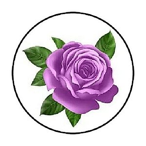 Rose Envelope Seals Labels Stickers 1.2" Round