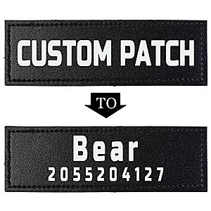 Custom Patch 2 Pieces Dog Vest Patches, Personalized Removable Tactical Patches for Dog Harness Service Dog in Training and Dog Halter Patches with Hook and Loop