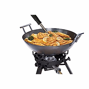 Eastman Outdoors 37212 Outdoor Gourmet 22 Inch Carbon Steel Wok Kit,Black & Steel