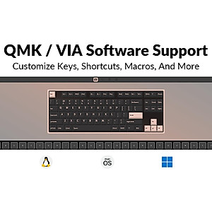 Keychron C3 Pro QMK/VIA Custom Gaming Keyboard, Programmable 87 Keys Compact TKL Layout Gasket Mount, Red LED Backlight Wired Mechanical Keyboard with Red Switches for Mac/Windows/Linux
