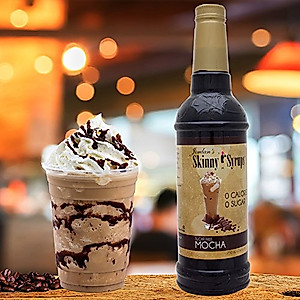 Jordan's Skinny Syrups Sugar Free Coffee Syrup, Mocha Flavor Drink Mix, Zero Calorie Flavoring for Chai Latte, Protein Shake, Food, Gluten Free, Keto Friendly, 25.4 Fl Oz, 2 Count