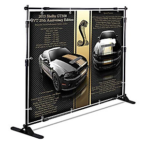 AkTop 8x8 ft Heavy Duty Backdrop Banner Stand Kit, Adjustable Photography Step and Repeat Stand for Parties, Portable Trade Show Photo Booth Background with Carrying Bag