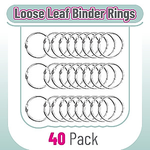 Mr. Pen- Loose Leaf Binder Ring, 40 Pack, Binder Rings 1 Inch, Binder Rings, Book Rings, Metal Rings for Index Cards, Rings for Flash Cards, Index Card Rings, Paper Rings, Small Binder Ring, Book Ring