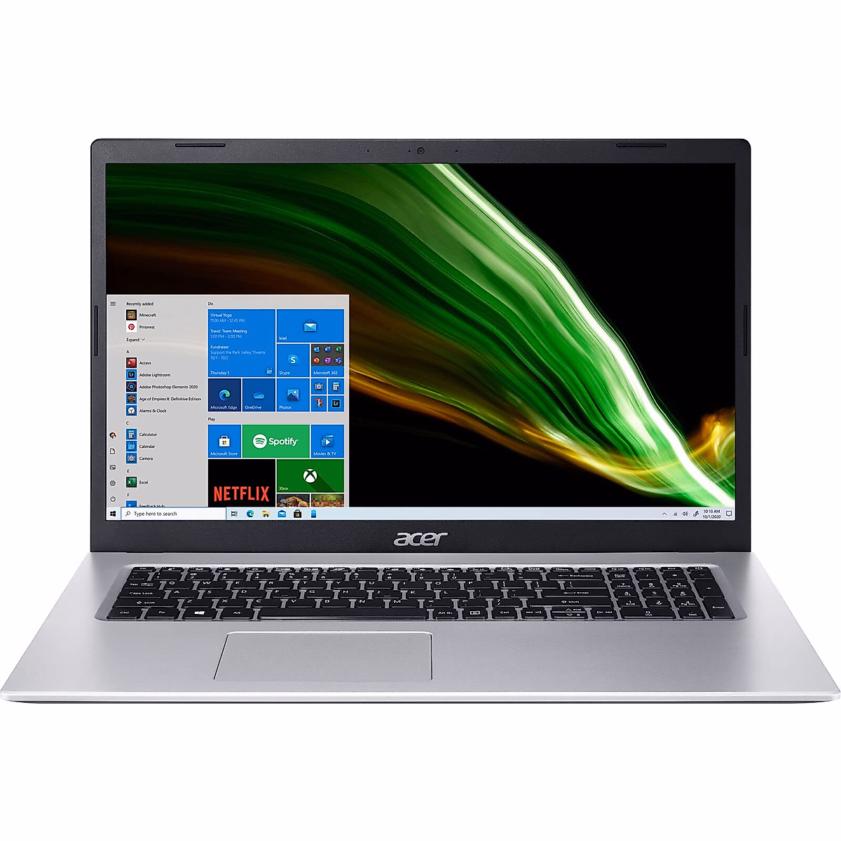Acer 2022 Newest Aspire 3 Laptop, 17.3 inch HD Display, Intel Core i3-1115G4, 12GB RAM, 512GB SSD, Intel UHD Graphics, Wi-Fi, Windows 11 Home, Silver, Bundle with JAWFOAL