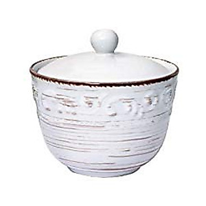 Pfaltzgraff Trellis White Sugar Bowl with Lid