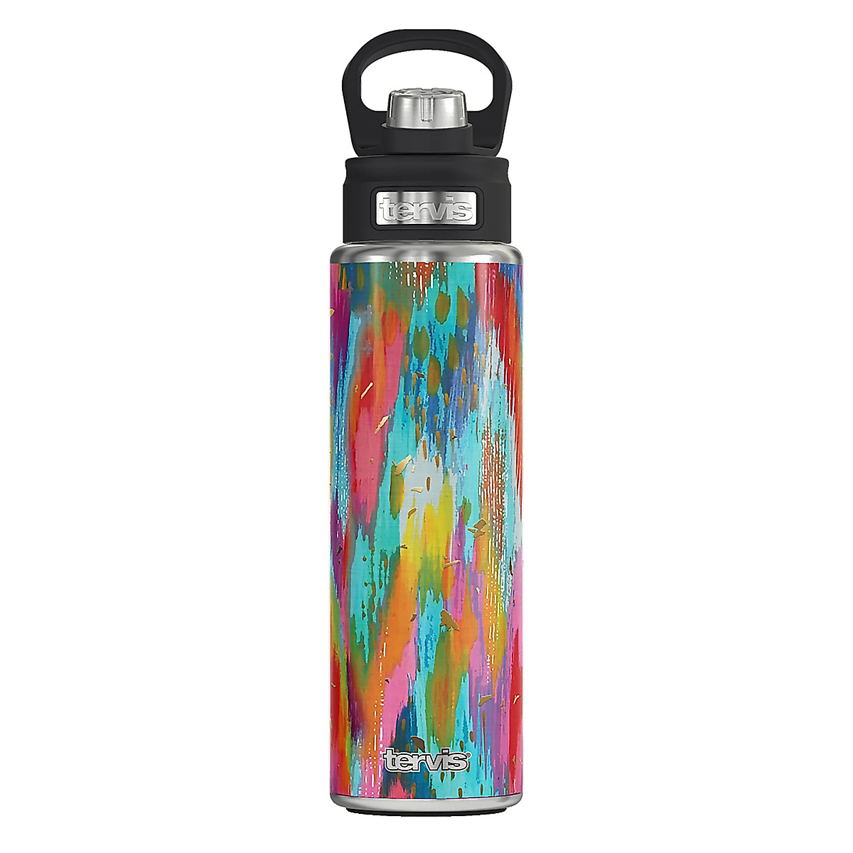 Tervis EttaVee - Brush Strokes Triple Walled Insulated Tumbler Travel Cup Keeps Drinks Cold, 24oz Wide Mouth bottle, Stainless Steel