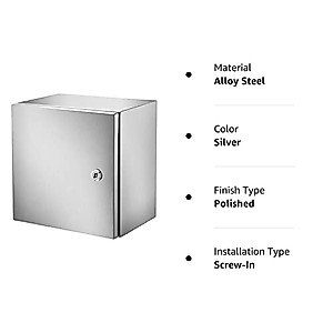 VEVOR Steel Electrical Box 12" x 12" x 8" Electrical Enclosure Box 304 Stainless Steel Electronic Equipment Enclosure Box IP65 Weatherproof Wall-Mounted Metal Electrical Enclosure with Mounting Plate