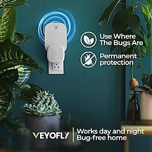 VEYOFLY Fly Trap, Plug in Flying Insect Trap, Fruit Fly Traps for Indoors- Safer Home Indoor- Bug Light Indoor Plug in- Mosquito Trap, Fruit Fly Killer, Gnat Trap, Flea Trap- (2 Device+6 Glue Boards)