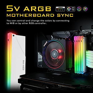 EZDIY-FAB 5V ARGB Memory RAM Cooler DDR Heatsink for DIY PC Game MOD DDR3 DDR4- White (Compatible with Aura Sync, RGB Fusion and Mystic Light Sync)-2 Pack-PI061