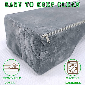 Eyelash Extension Neck Pillow With Acrylic Shelf Organizer Stand,Cervical Pillows Support for Protecting The Neck,Velvet Lashing Pillow Makeup Tool Display Cabinet Shelves (White & GY)