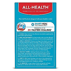 All Health Advanced Fast Healing Hydrocolloid Gel Bandages, Regular 20 ct | 2X Faster Healing for First Aid Blisters or Wound Care, 20 Count