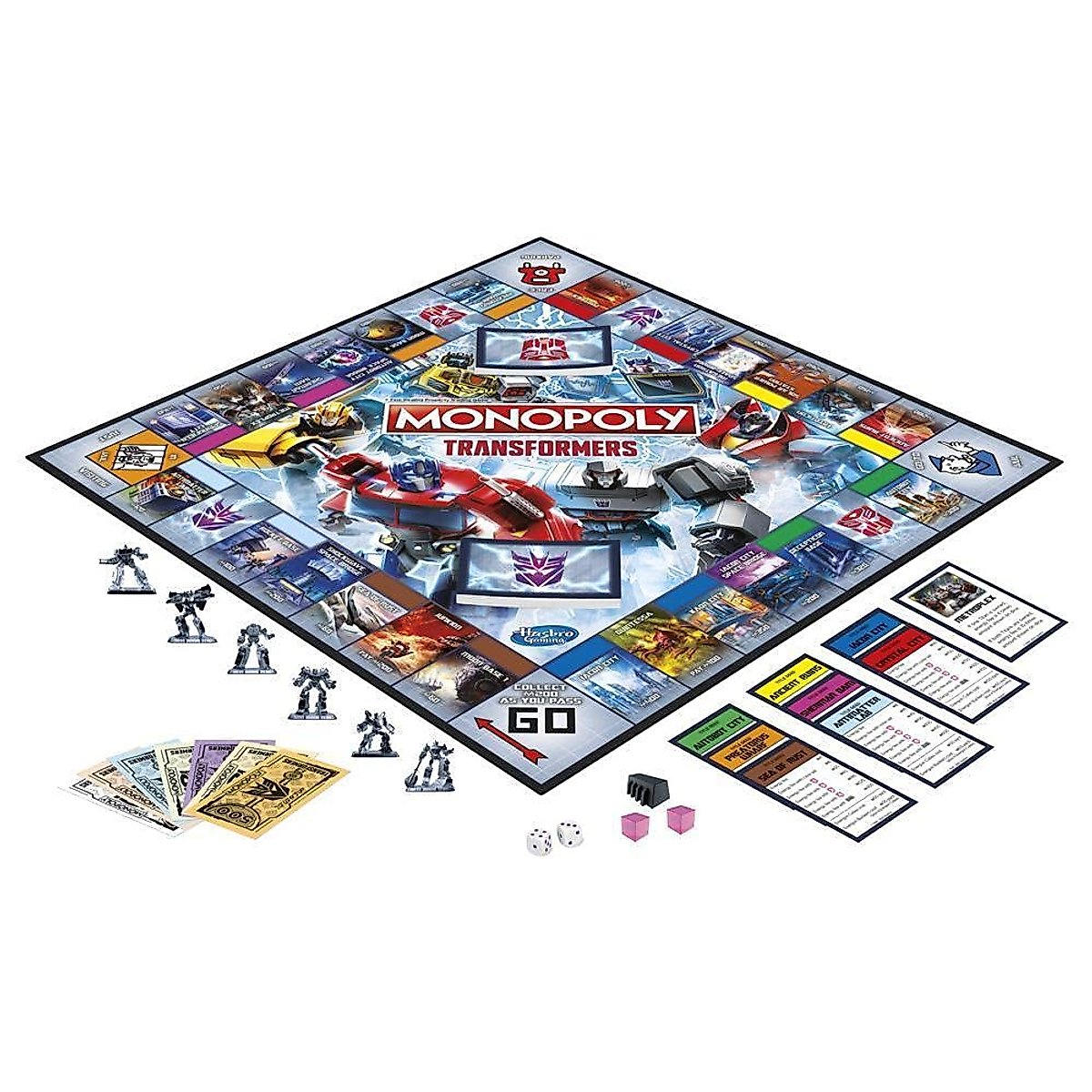 Monopoly: Transformers Edition Board Game for 2-6 Players Kids Ages 8 and Up, Includes Autobot and Decepticon Tokens
