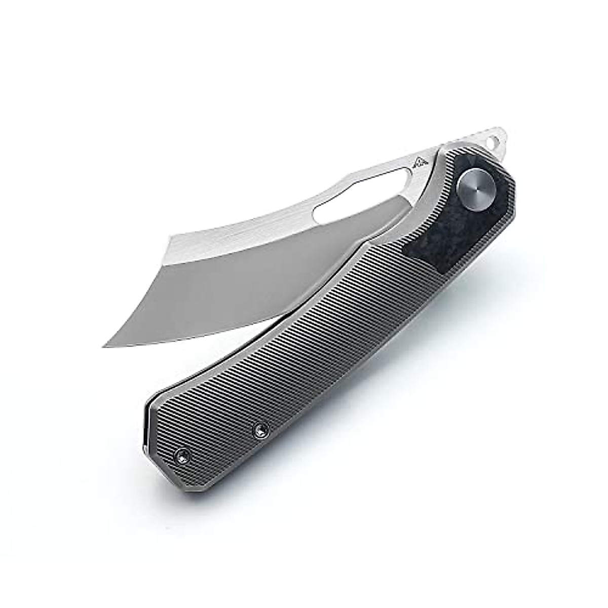 AMEIGHT KNIVES Kovog Folding Knife 3.25" Satin M390 Blade Titanium Handle Carbon Fiber Inlay Pocket Knife AM8-005BK (Black)