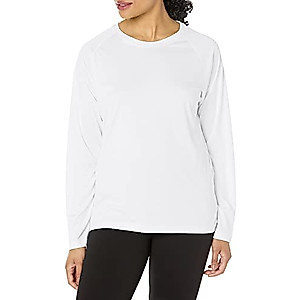 NAVISKIN Women's UPF 50+ Sun Protection Long Sleeve Shirts Rash Guard Shirts Quick Dry Lightweight Hiking Shirts White Size L